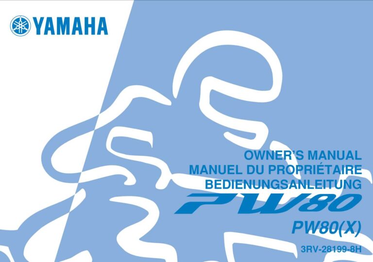 Yamaha PW80 X 2008 Owner’s Manual - DIY & Guides