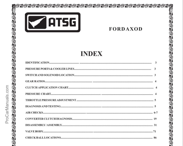 Ford AXOD – ATSG (Automatic Transmission Service Group) - DIY & Guides