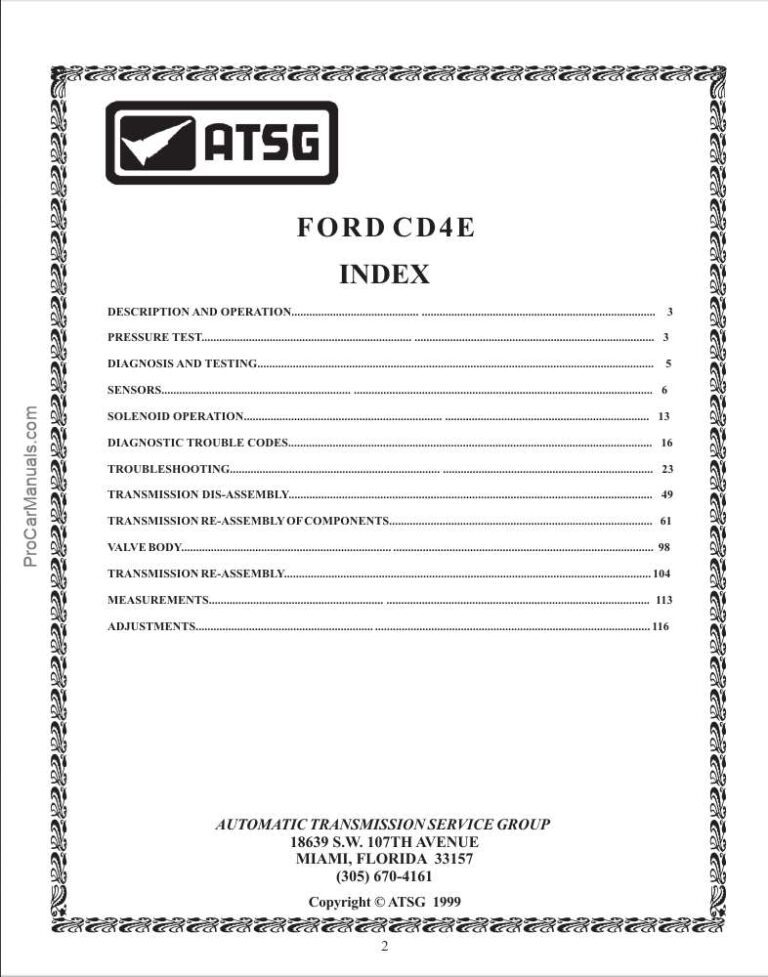 Ford CD4E – ATSG (Automatic Transmission Service Group) - DIY & Guides