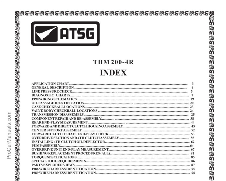 THM 200-4R – ATSG (Automatic Transmission Service Group) - DIY & Guides