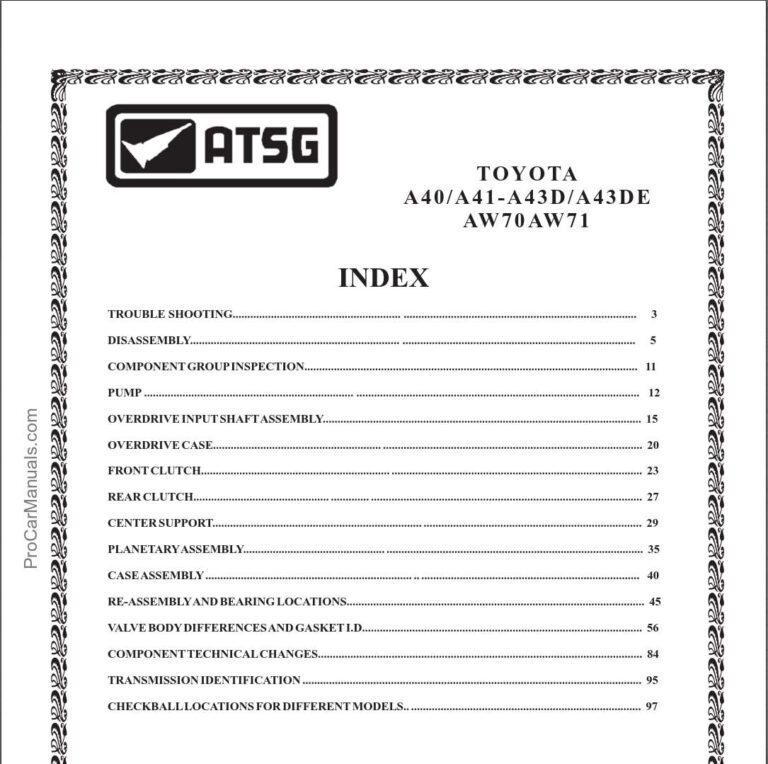 TOYOTA A40 A41-A43D A43DE AW70 AW71 – ATSG (Automatic Transmission ...