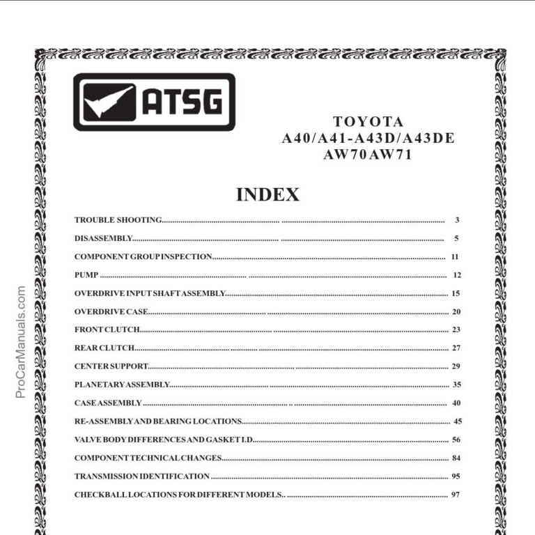 TOYOTA VOLVO A40 SERIES (A40 A41-A43D A43DE AW70 AW71) transmissions ...